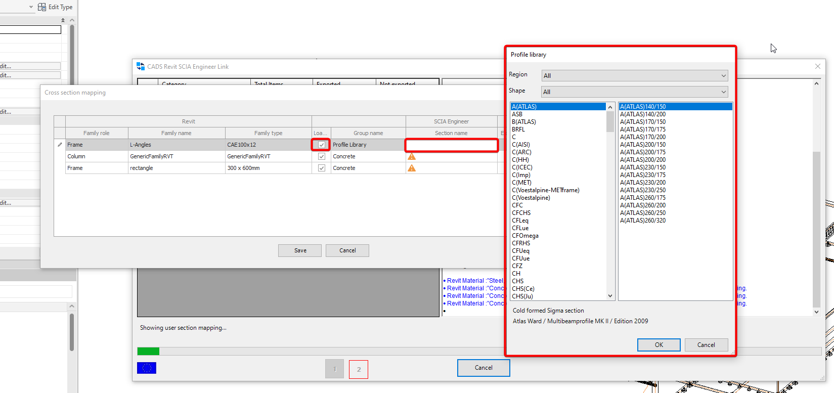 Revit to SCIA: Cross-section mapping (FAQ)